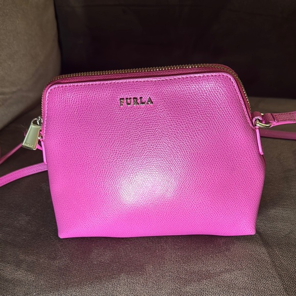 Furla | Bags | Furla Pink Leather Crossbody Bag | Poshmark